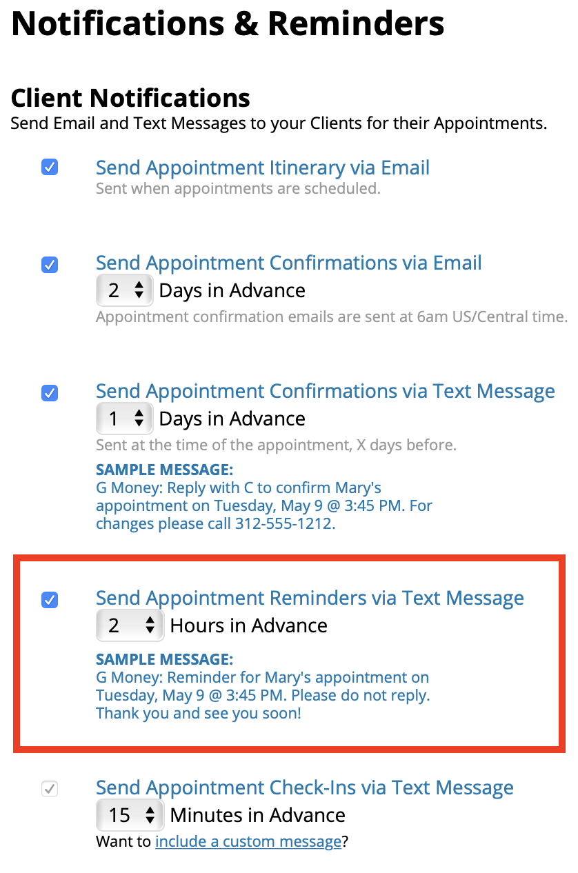 Appointment Confirmations and Reminders